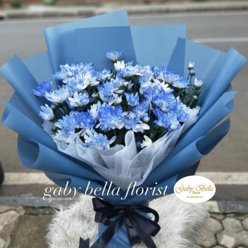 Jual Hand Bouquet - 7001 Bunga segar Bunga biru Bunga ultah buket biru ...