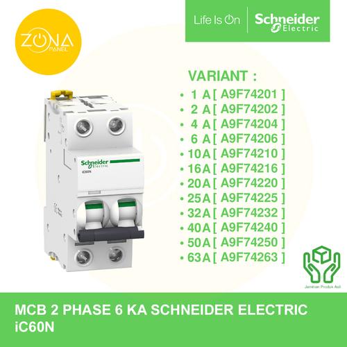 Jual MCB SCHNEIDER 2 PHASE iC60N 2P 6A 10A 16A 20A 25A 32A 40A 50A 63A ORI - 6A - Jakarta Pusat ...
