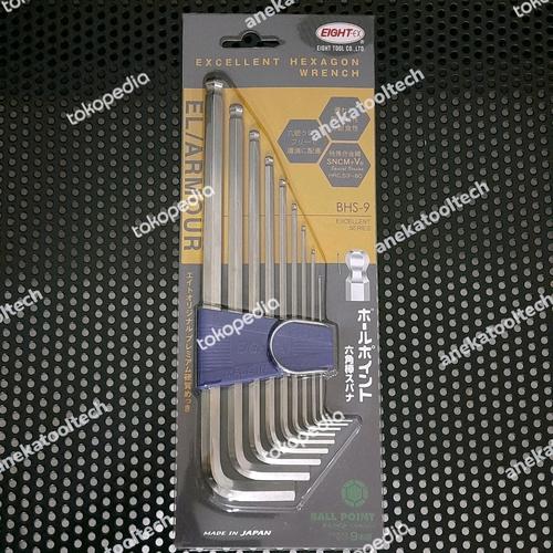 Jual KUNCI L BALL SET EXTRA LONG 1,5-10mm MERK EIGHT JAPAN (BALL dan HEXA) | KUNCI L SET LONG ...