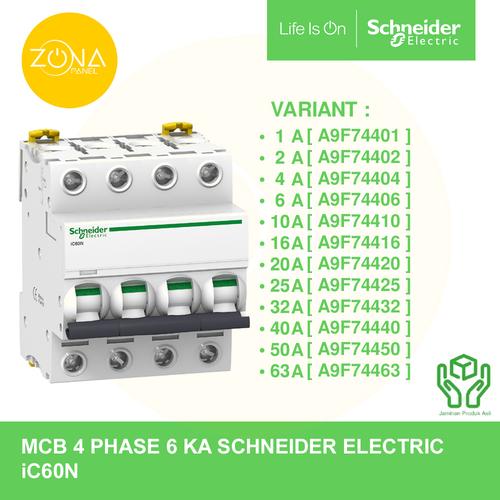 Jual MCB SCHNEIDER 4 PHASE iC60N 4P 6A 10A 16A 20A 25A 32A 40A 50A 63A ORI - 20A - Jakarta Pusat ...