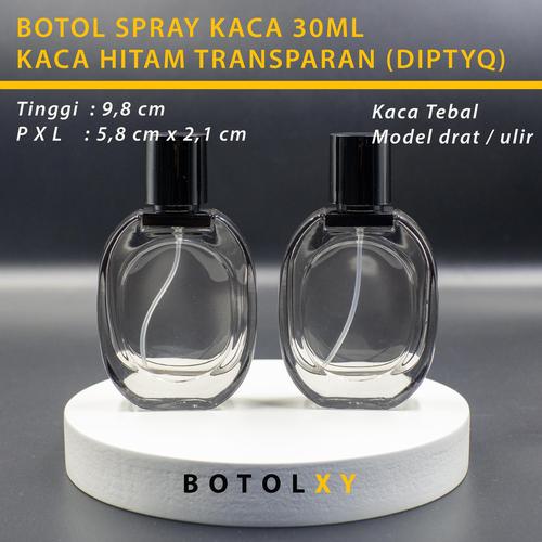 Jual Botol Parfum 30ml Spray Kaca HITAM TRANSPARAN Oval Isi Ulang - DIP ...