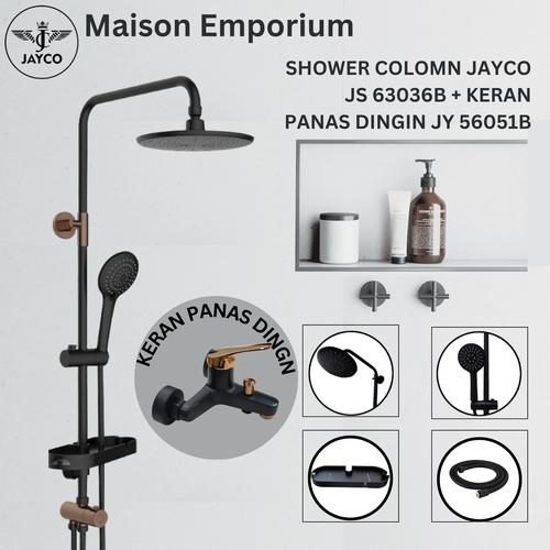 Jual JAYCO SHOWER TIANG SET JS63036B / SOWER KOLOM HITAM PANAS DINGIN ...