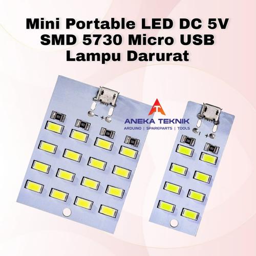 Jual Mini Portable LED DC 5V SMD 5730 Micro USB Lampu Darurat ...