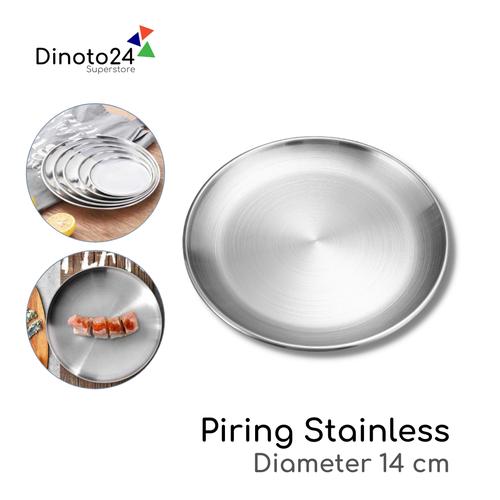 Jual Piring Makan Korea Stainless Steel Ukuran 14 CM Food Grade Premium ...