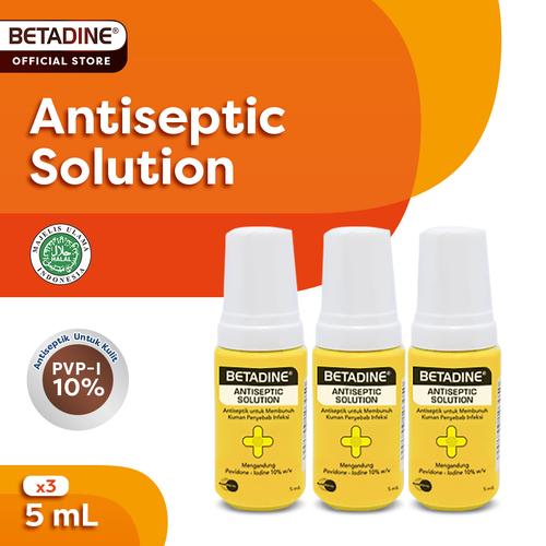 Promo BETADINE SOLUTION Obat Luka Antiseptik 5ml Triple Pack - Kota ...