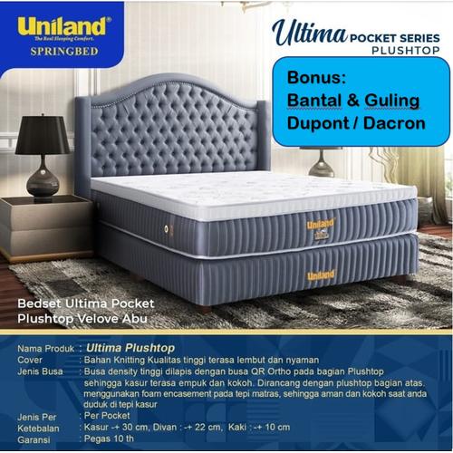 Jual Springbed Set Uniland Ultima Pocket Plush Top VELOVE Spring Bed ...