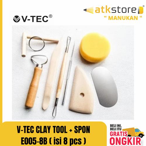 Jual V-TEC ALAT CLAY TOOL SET + SPON E005-8B || V-tec Pottery Sclupting ...
