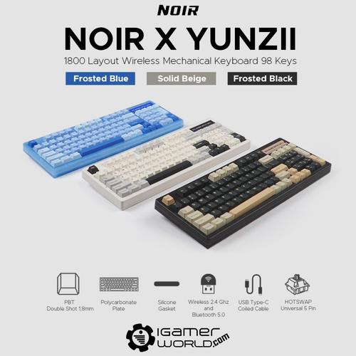 Jual Noir x Yunzii IF98 Pro 1800 Layout Wireless 98 Key Gaming Keyboard ...