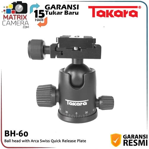 Jual Takara BH-60 Ball Head with Arca Swiss Plate for Tripod & Monopod ...
