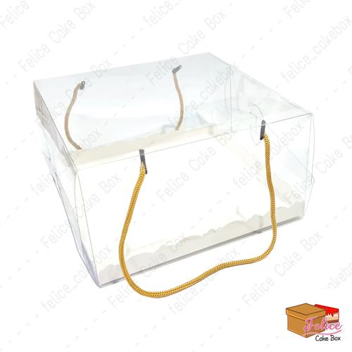 Jual BOX BOLU LAPIS MIKA HANDLE TALI 25X25X12 CM / DUS MIKA TALI KUE ...