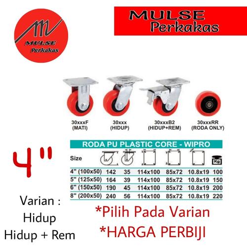 Jual Roda PU Plastik Core 4" Wipro/ Roda Trolley - Hidup - Kota ...