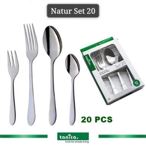Jual Tanica Natur Sendok Garpu Makan Set 20 pcs Stainless Steel ...