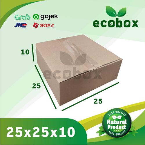 Jual KARDUS BOX uk 25x25x10 CM Kotak Packaging Corrugated SHEET POLOS ...