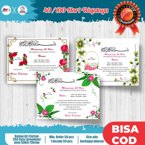 Promo STIKER / LABEL UNTUK Mengenang 40/100/1000 HARI Wafatnya FREE ...