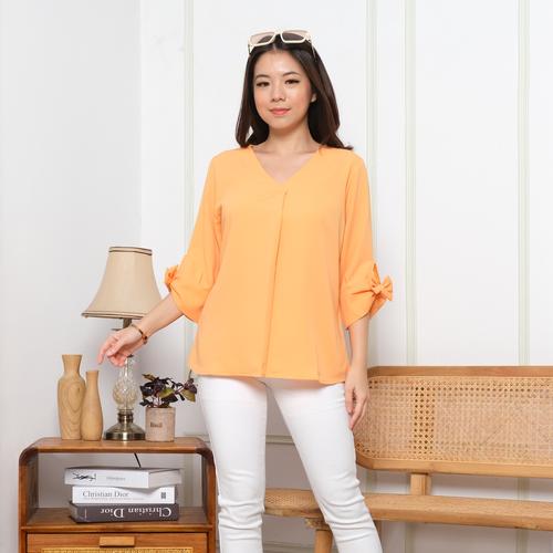 Jual Atasan Blouse Wanita Premium Kanessa Lengan Panjang Berpita #141 ...