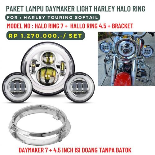 Jual PAKET LAMPU DAYMAKER LIGHT KROM HALLO RING 7 HALLO RING 4.5 ...