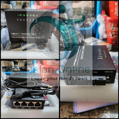 Jual Media Converter Fiber Optik 2 FO 4 LAN | 2FO 4lan Gigabit 10/100/1000 - Kota Bandung ...