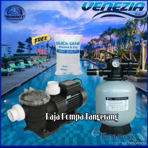 Jual Mesin Pompa Air Kolam Renang 1Hp + Sand Filter 16" paket kolam 1hp ...
