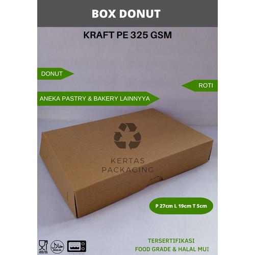 Jual Box Donut Kraft Kotak Donat isi 6 Dus Roti coklat Kemasan Kue ...