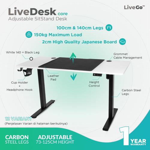 Jual LiveDesk Core Sit Standing Meja Electric Adjustable Work Gaming ...