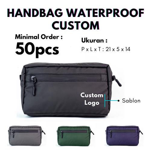 Jual Handbag Premium Bahan Bimo Waterproof - Abu-abu, Bordir - Kota ...