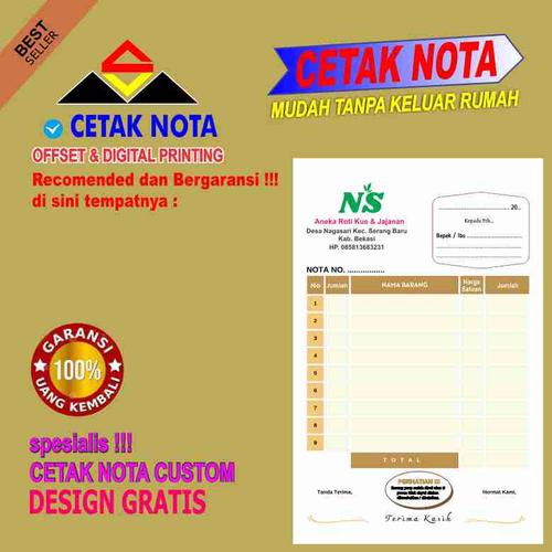 Jual custom nota/ bon/surat jalan - Jakarta Barat - CETAK NOTA | Tokopedia