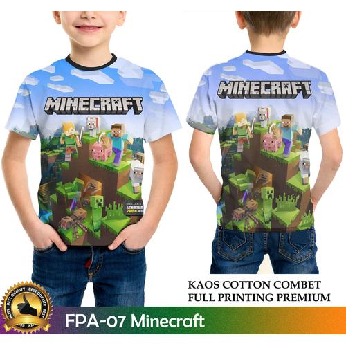 Jual Baju Minecraft Anak Game 3D Fullprinting Baju Anak Minecraft #FPA ...