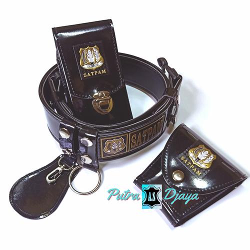 Jual Kopel satpam security pdl pdh hitam kilap lengkap gesper klik ...