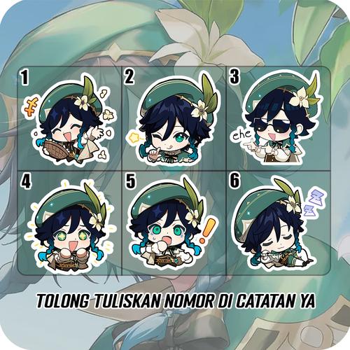 Jual Stiker Glossy Venti Genshin Impact, Sticker Anime Untuk HP laptop ...