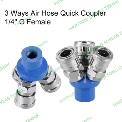 Jual Air Quick Coupler 3 Pass / Way Sambungan Selang Angin Coupler 3 ...