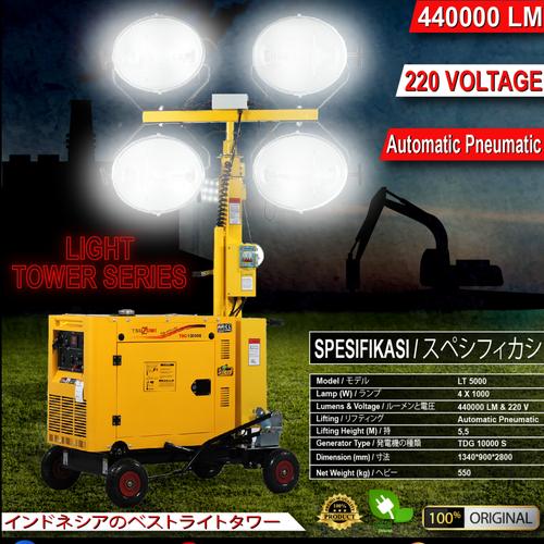Jual Tower lamp Genset TSUZUMI 4x1000 watt solar Lighting Tower LT5000 ...
