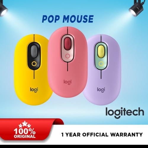 Jual Mouse Logitech POP Wireless Emoji pink ungu yellow - Kuning ...