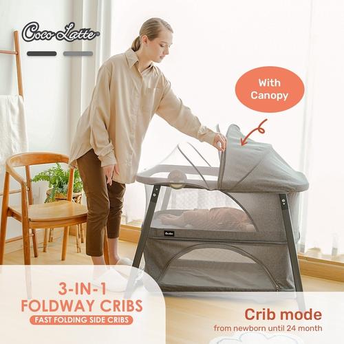 Jual Baby Box Cocolatte CL - KO 8868 3 in 1 Foldway Cribs - ROMAN GREY ...