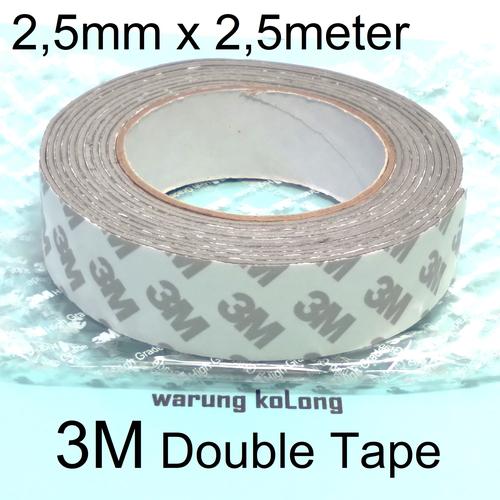 Jual Double Tape 3M 25mm 2,5 meter Abu Isolasi bolak balik tebal lebar ...
