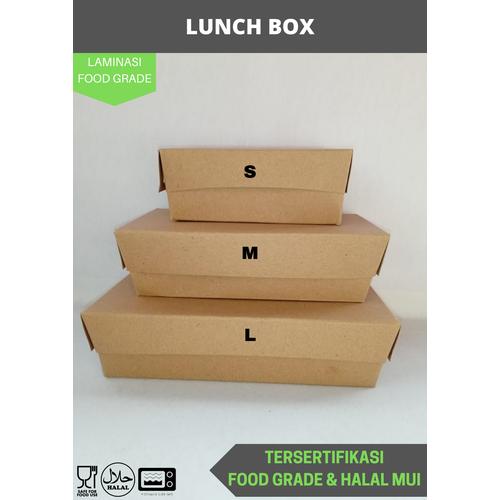 Promo Paper Lunch Box S,M,L/ Kotak makanan coklat polos - L - Jakarta ...