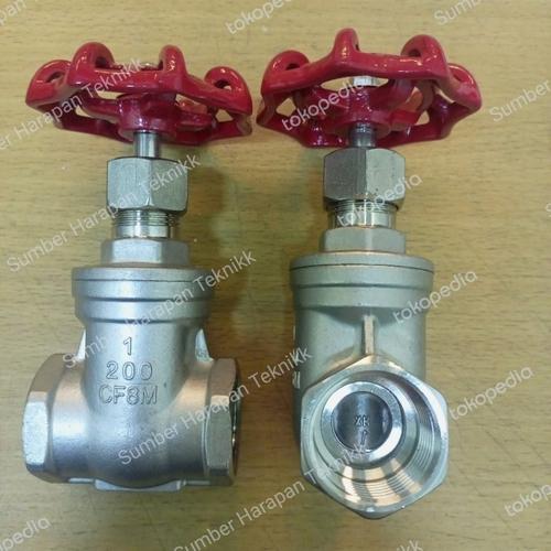 Jual Gate Valve Stainless SS 316 Drat 1"Inch / CF8M 200 PSI - Jakarta ...