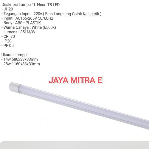 Jual Lampu TL Neon T8 14Watt-28Watt Lampu TL Neon T8 LED 14Watt ...