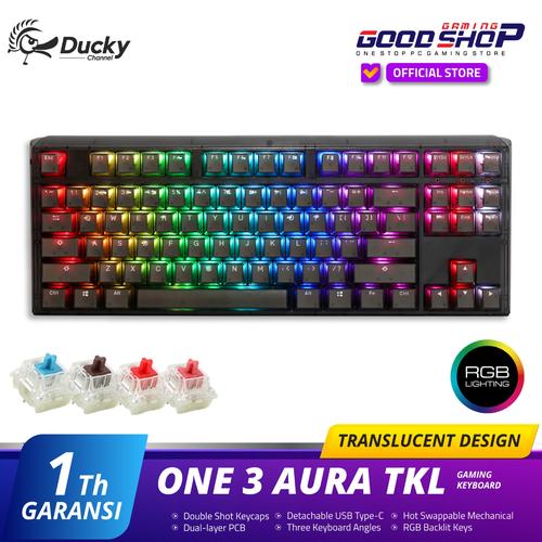 Promo Ducky One 3 Aura TKL RGB - Gaming Keyboard - Silent Red Cicil 0% ...