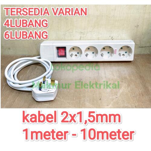 Jual stop kontak uticon + saklar steker kaki 3 tiga british - 6lubang ...
