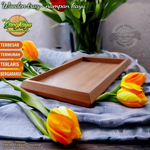 Jual Nampan kayu jati premium asli teak wooden tray nampan saji baki ...