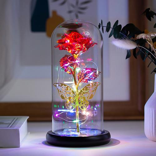 Jual Flower Dome/ Rose glass Dome/ Bunga Valentine with LED - Putih ...