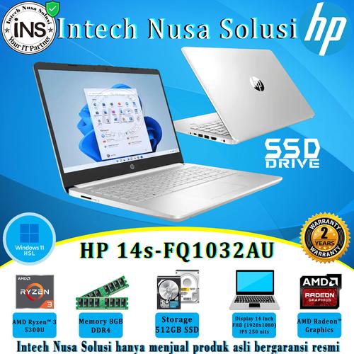 Jual HP 14s-FQ1032AU/35AU Ryzen 3 5300U 8GB 512GB SSD WIN11HSL 2YR OHS ...