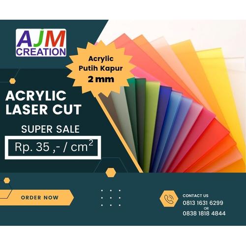 Jual Akrilik Lembaran 2mm Putih Kapur Potongan Laser Custom MURAH & TERBAIK - Kota Tangerang ...