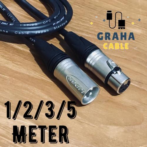 Jual Kabel Mic Audio XLR Canon Male to Canon Female 1/2/3/5 Meter Lidge ...
