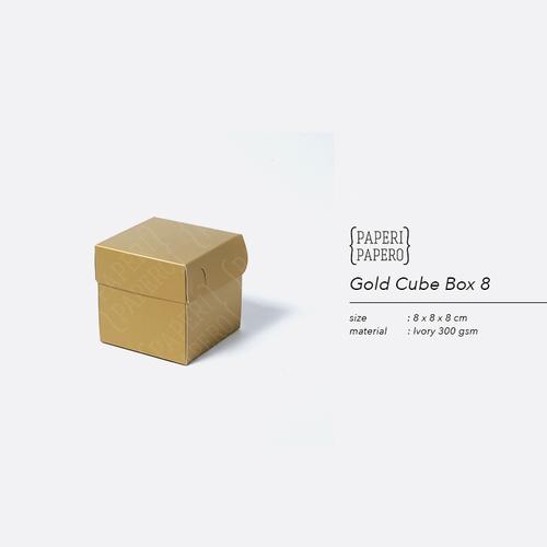 Jual Gold Cube Box (8 x 8 x 8 cm) - Packaging Kotak Kubus Warna Emas ...