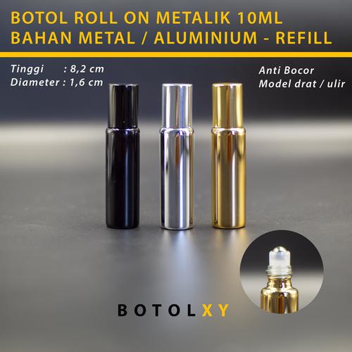 Jual Botol Roll On 10ml Kaca Metalik - Tutup Aluminium Roller Ball Besi ...