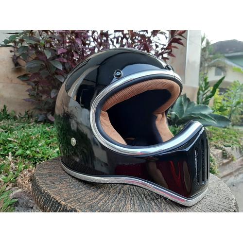Promo helm cakil custom-cakil full face-cakil classic retro list crome ...