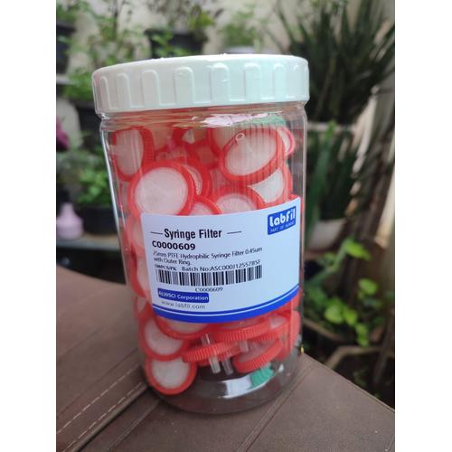 Jual Labfil Hydrophilic PTFE Syringe Filter 25mm 0.45um Outer Ring ...