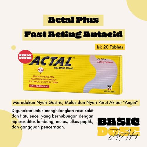 Jual [READY STOCK] Actal Plus Fast Acting Antacid, 20 tablets/box ...