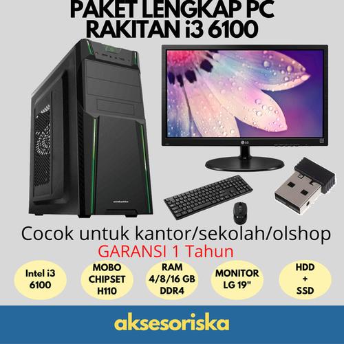 Jual PAKET PC RAKITAN Komputer Intel i3 6100 ASUS H110 + Monitor LG 19 ...